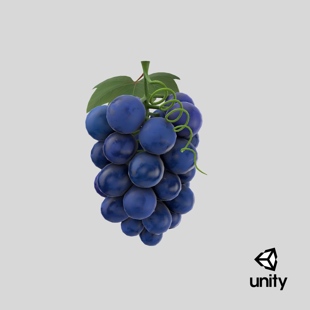 Cartoon Grapes Blue 3D model - TurboSquid 2088483
