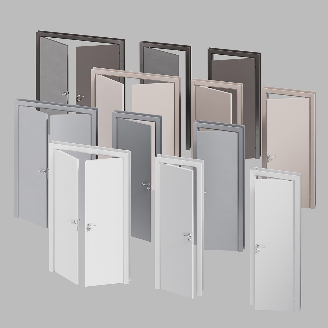 Doors With Rig And Hidden Hinges 3D Model - TurboSquid 2243562