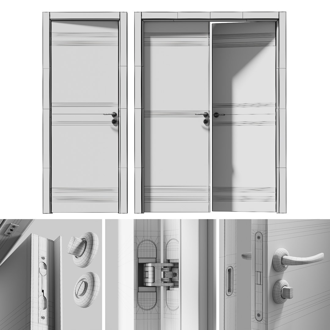 Doors With Rig And Hidden Hinges 3D Model - TurboSquid 2243562