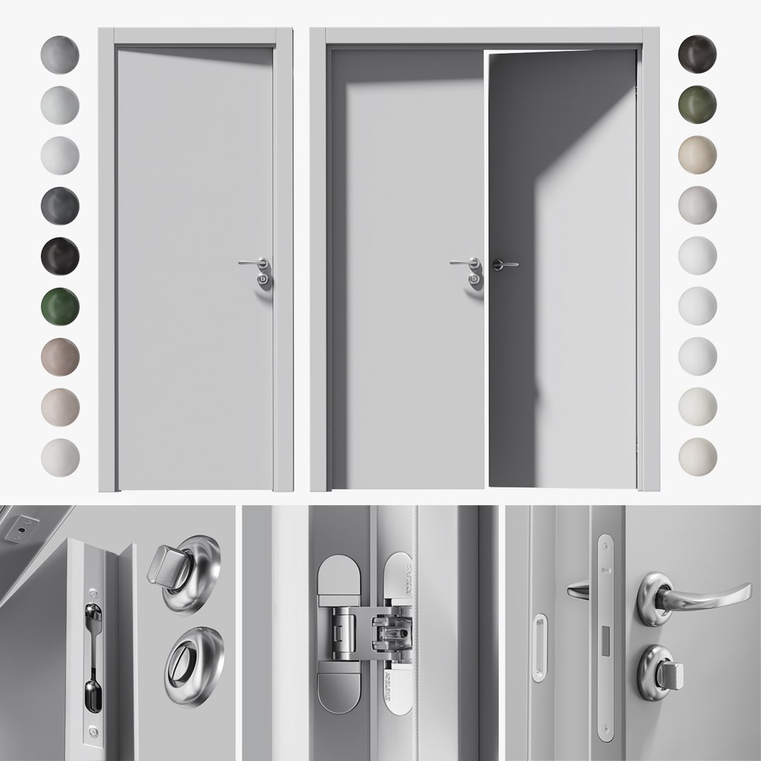 Doors With Rig And Hidden Hinges 3D Model - TurboSquid 2243562