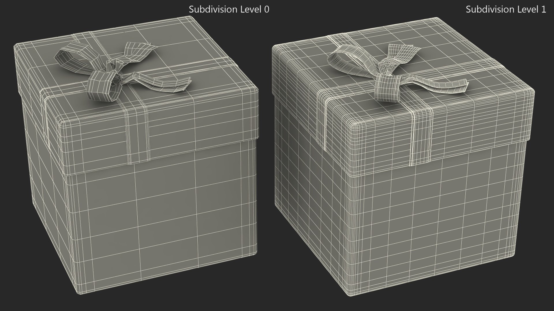 3D Wrapped Gift Box With Satin Ribbon - TurboSquid 2243478