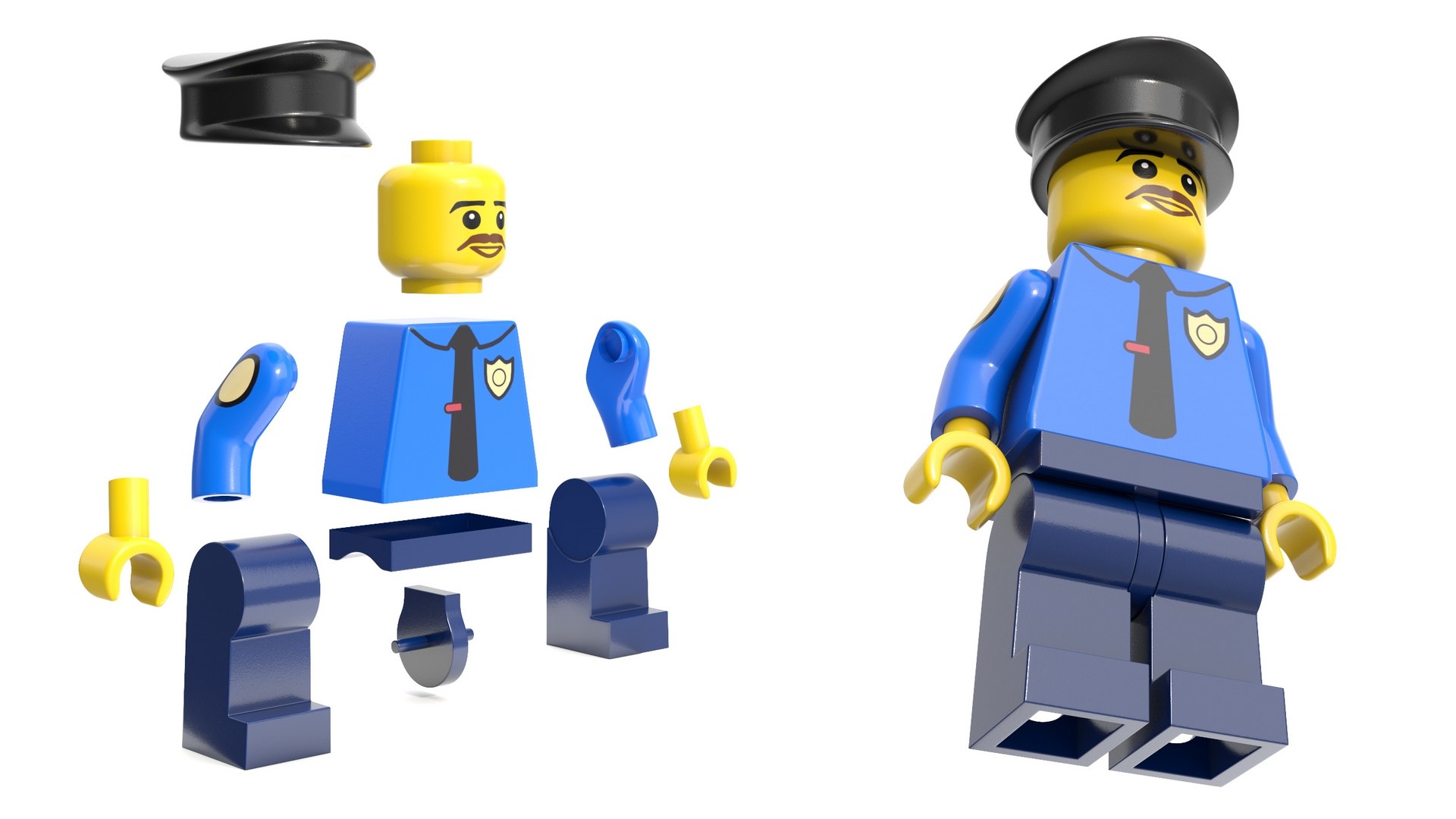 Minifigure LEGO Policeman Rigged For Maya 3D Model - TurboSquid 2295061