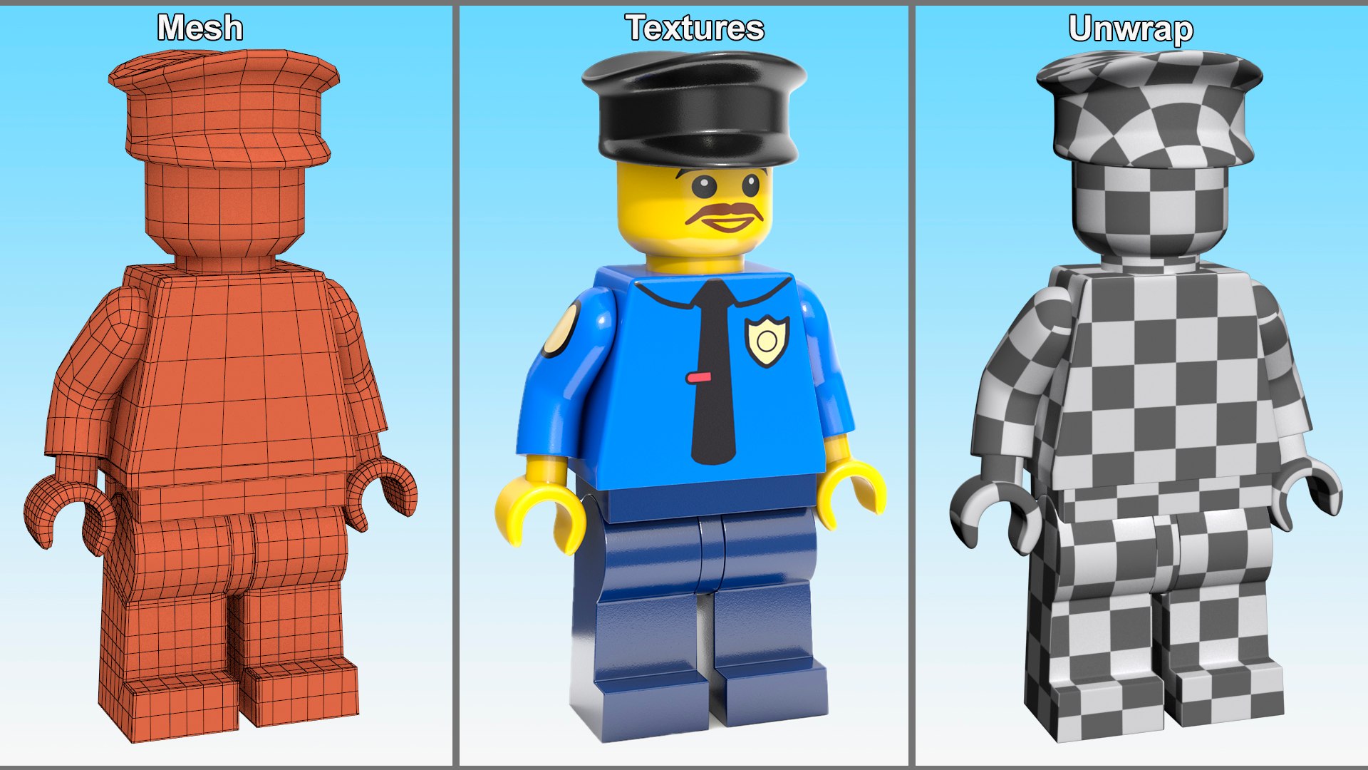 Minifigure LEGO Policeman Rigged For Maya 3D Model - TurboSquid 2295061