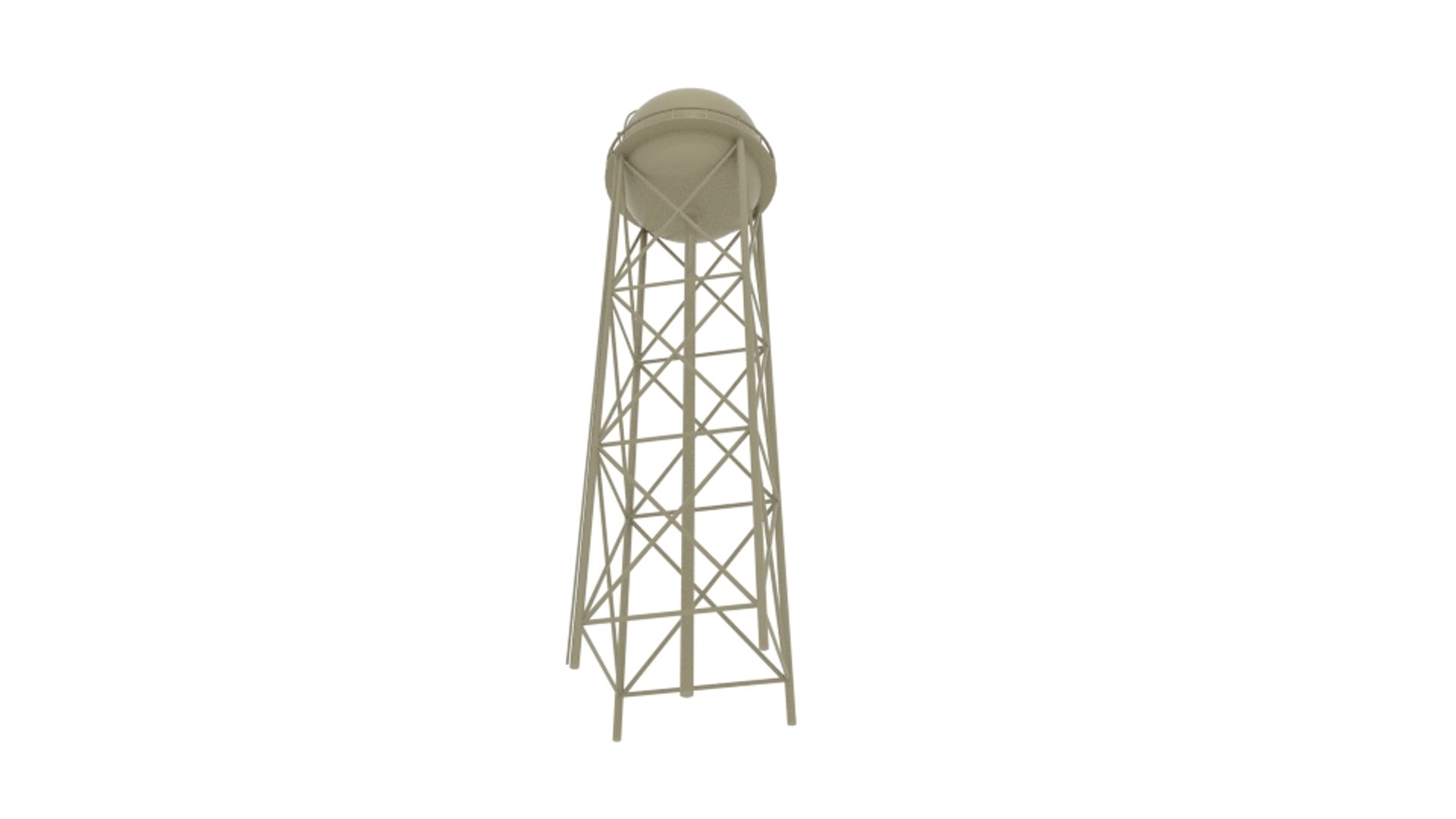3d water tower tan