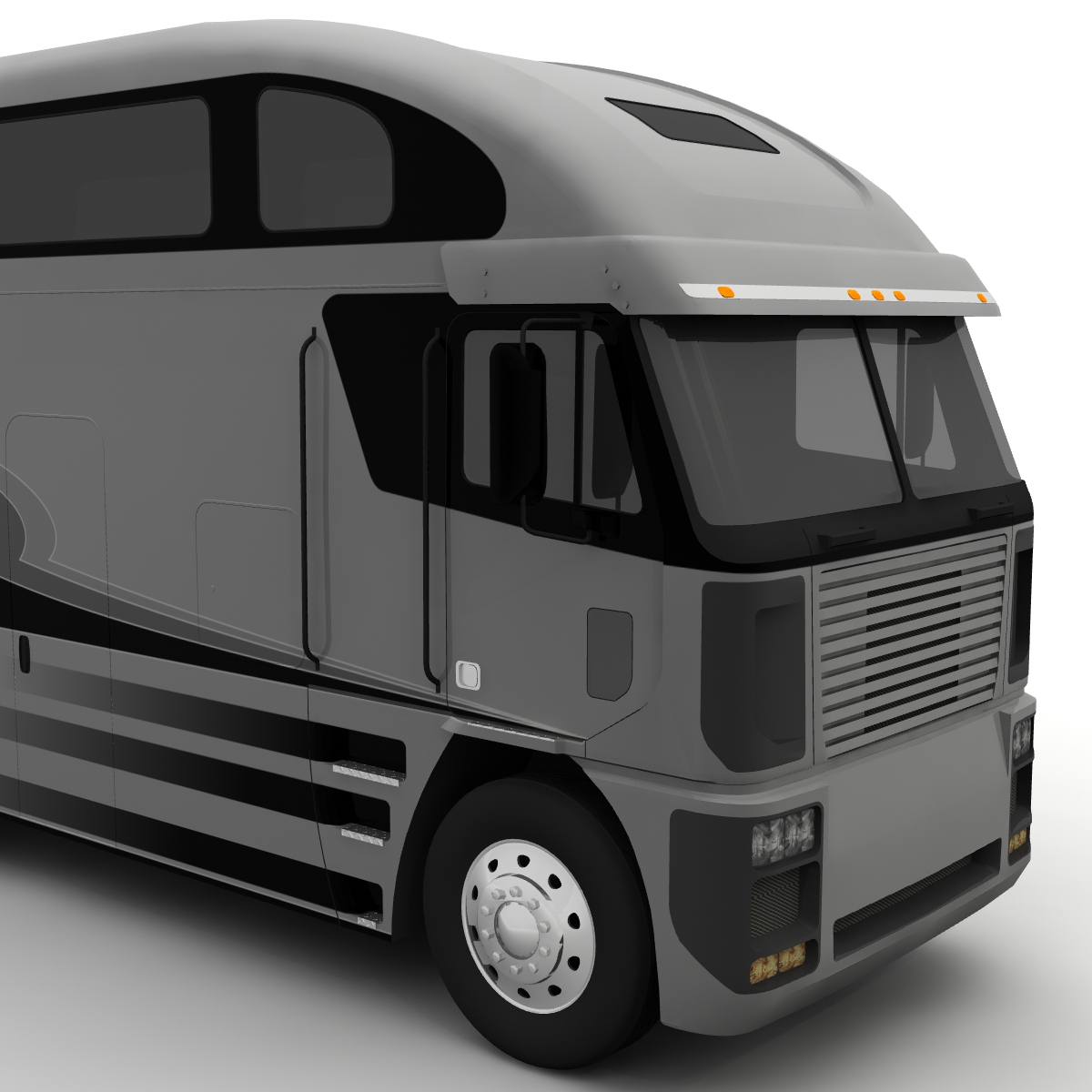 3d model of truck trailer freightliner argosy
