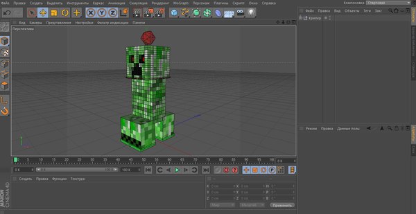 cinema4d creeper minecraft