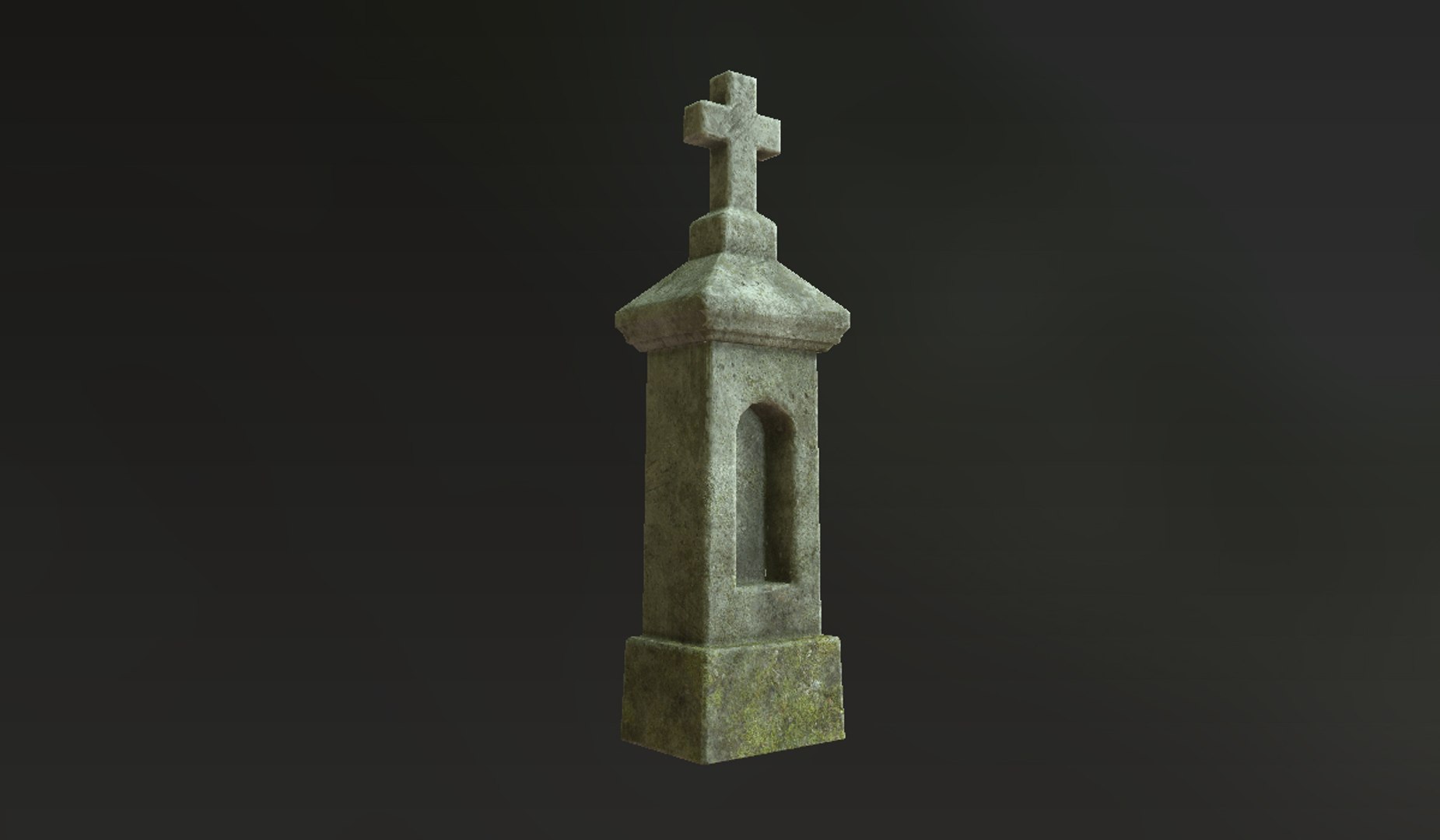stone cross shrines - 3d model