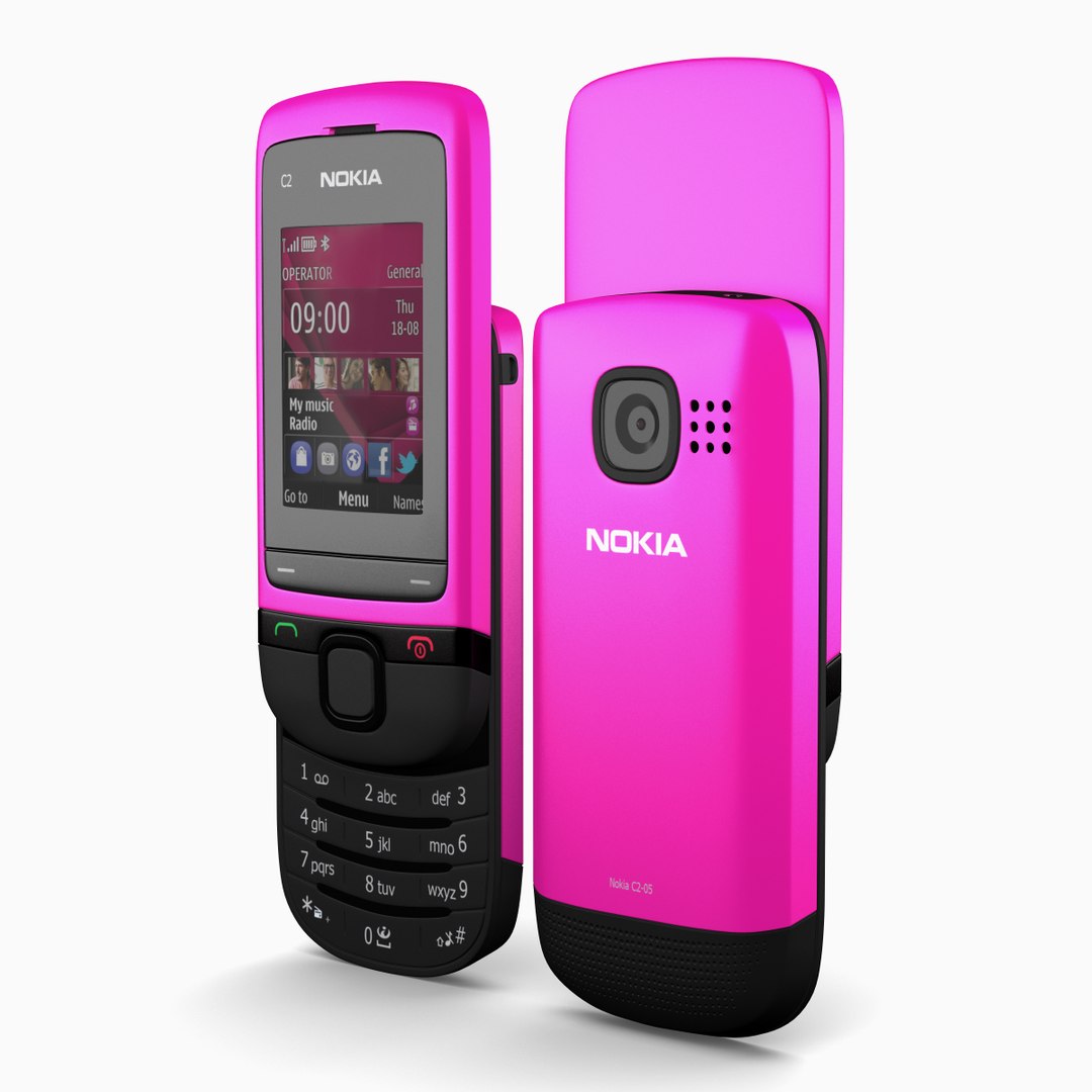 3d Nokia C2 05 Pink Model
