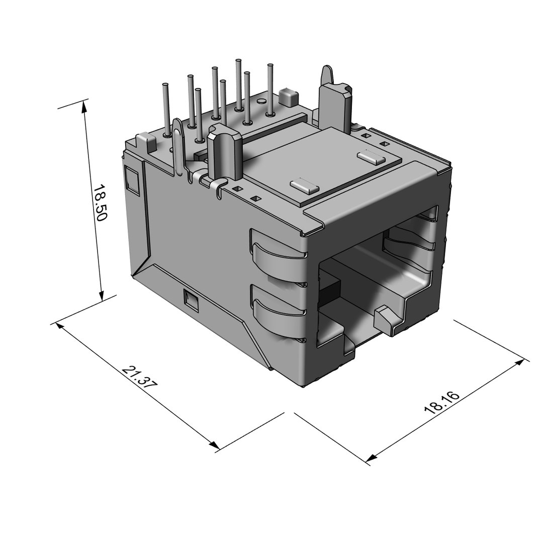 3D Rj45 Ethernet Connector - TurboSquid 1283337
