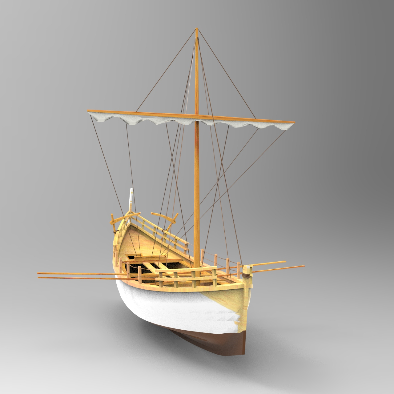 3D ancient egyptian boat model - TurboSquid 1569510