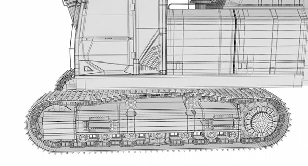 3d excavators tracks model