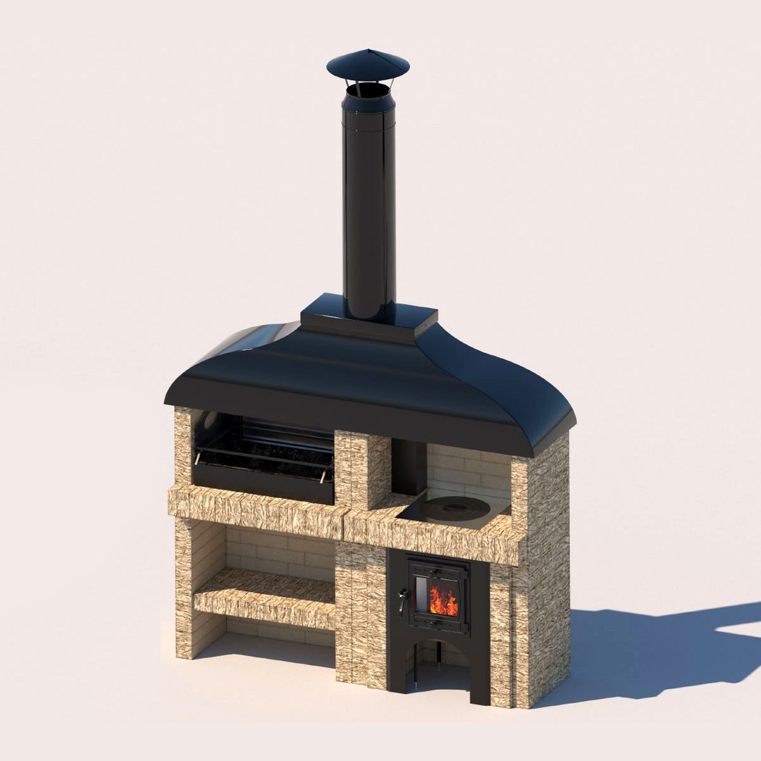 3D Model Brick Barbecue Modular BBQ Set - TurboSquid 1923515