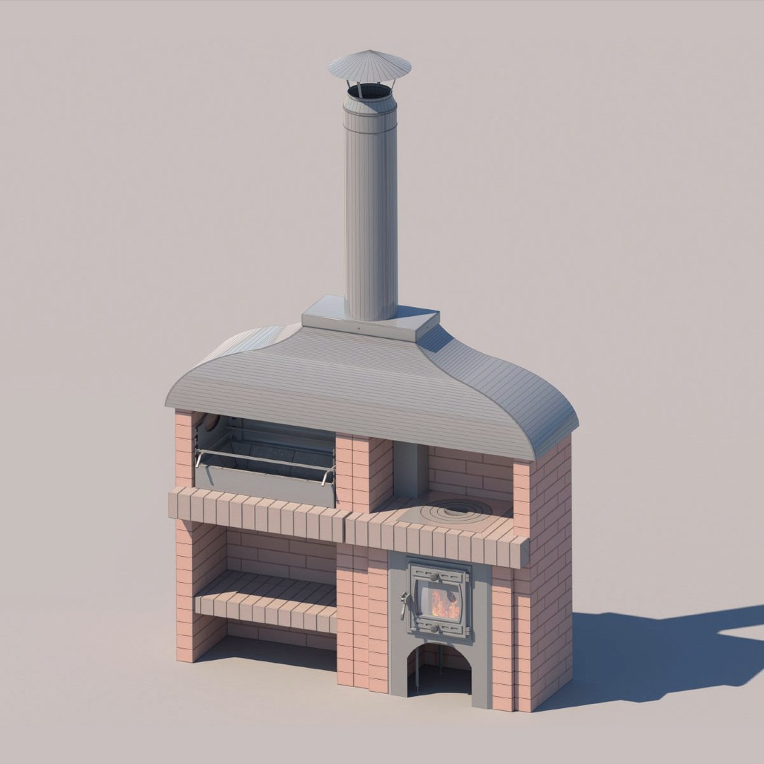 3D Model Brick Barbecue Modular BBQ Set - TurboSquid 1923515