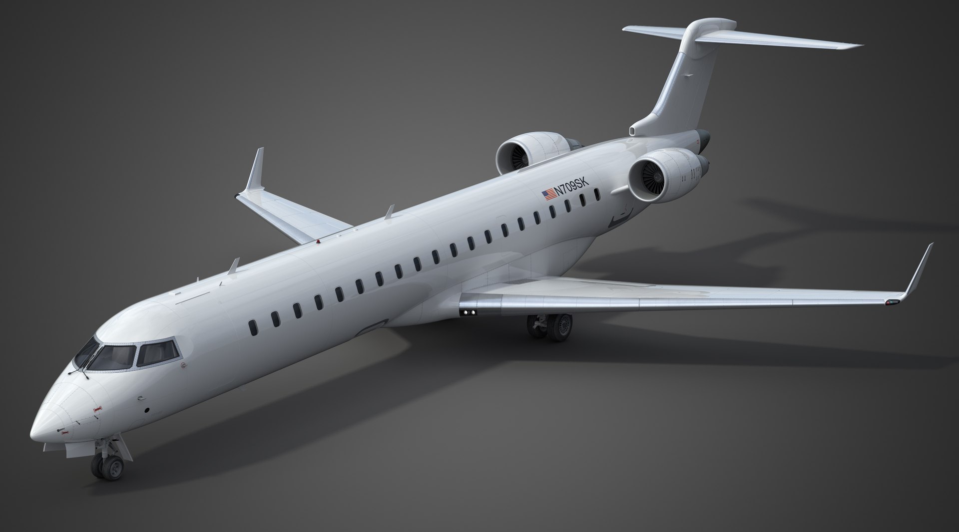 3d bombardier crj700 united express model