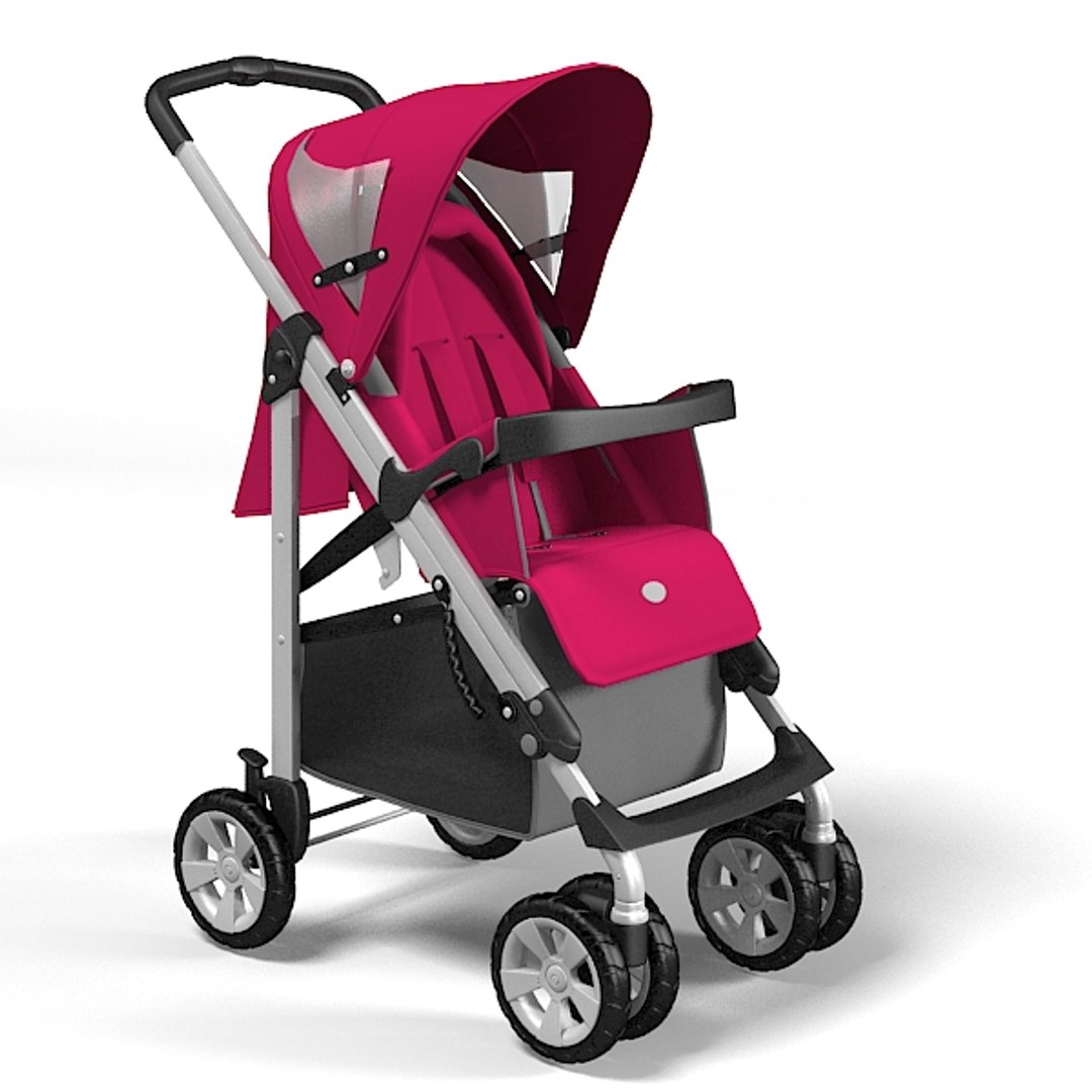 3ds Max Perambulator Babycarriage Baby