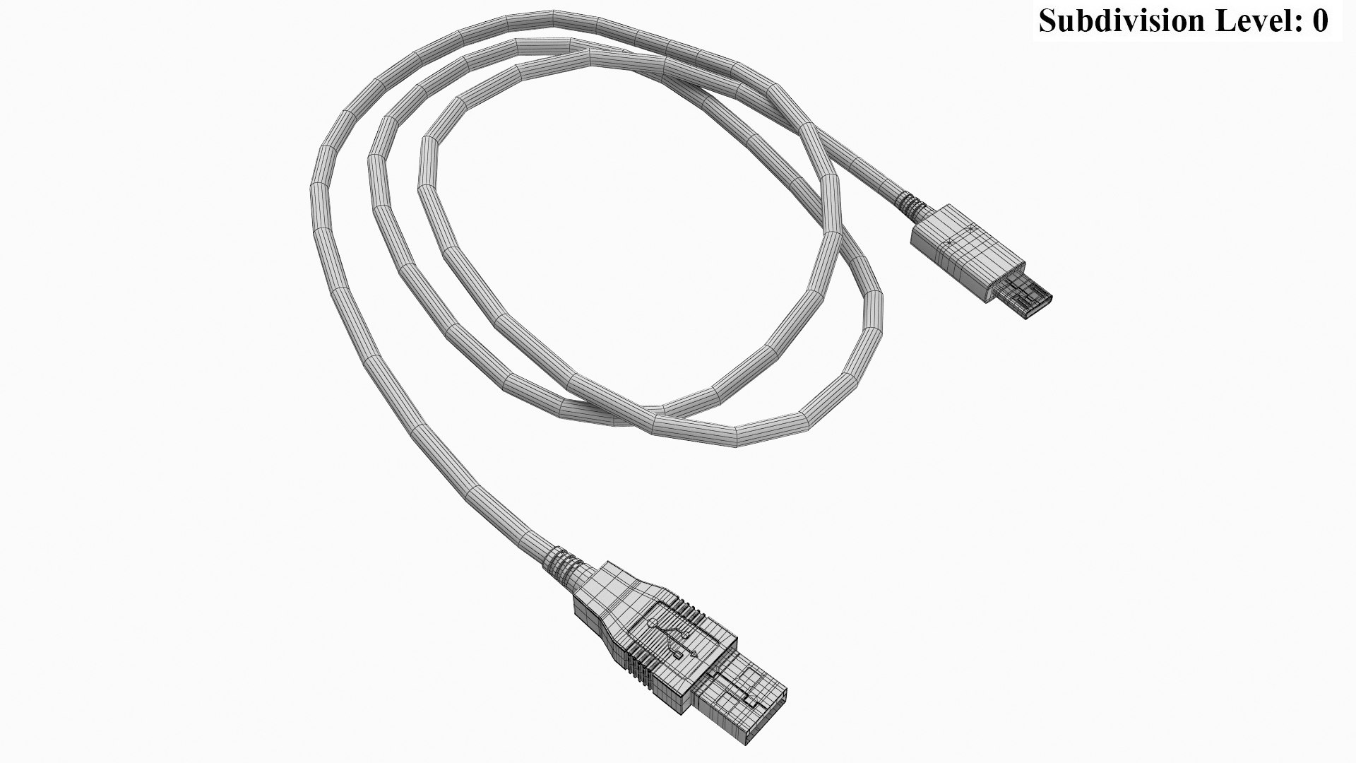 3D Detailed USB Cable Black - TurboSquid 2112027