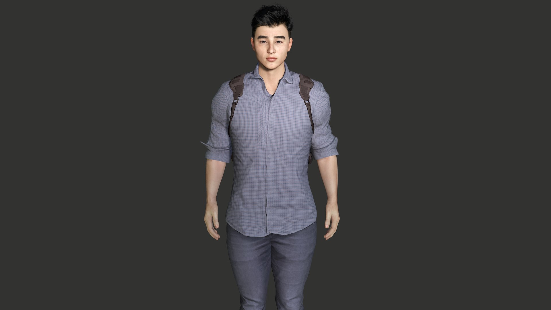 AAA 3D REALISTIC ASIAN MALE CHARACTER - YOUNG COLLEGE STUDENT Model ...