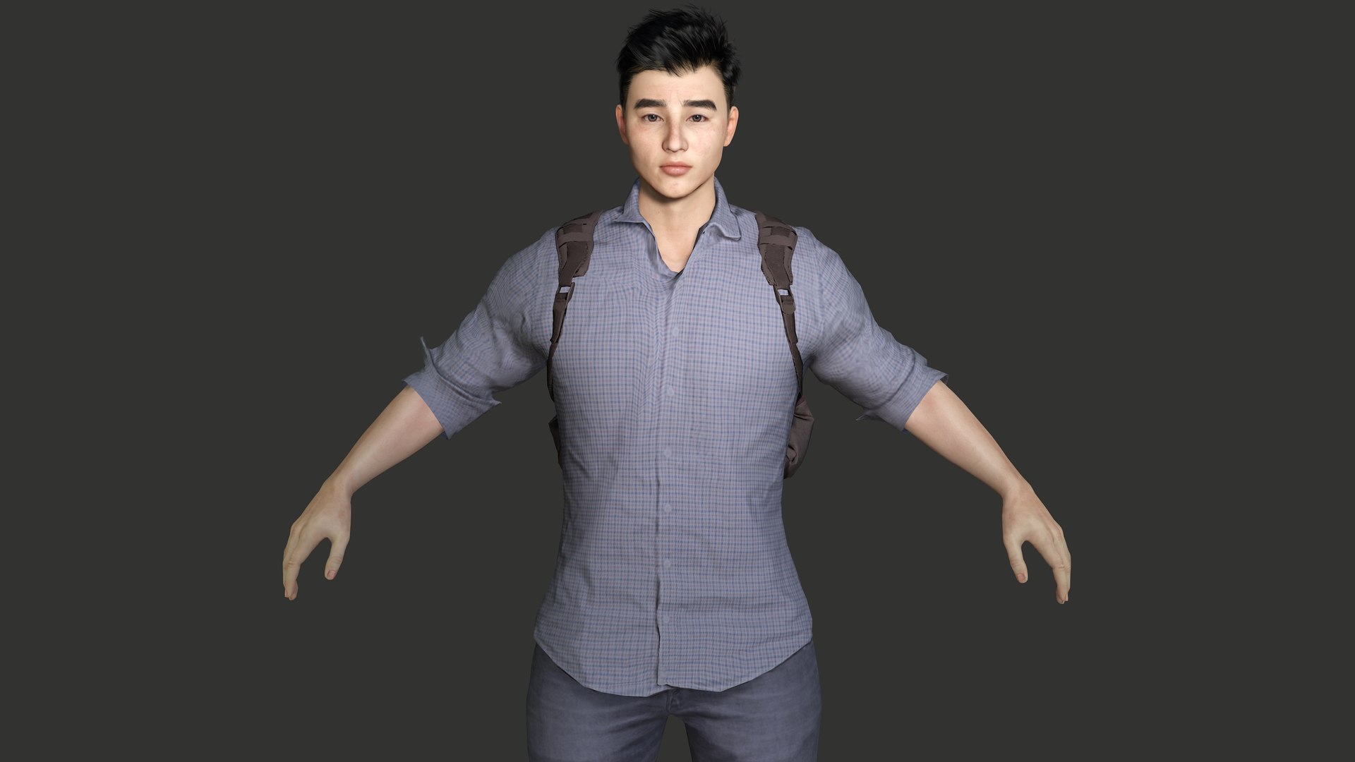 AAA 3D REALISTIC ASIAN MALE CHARACTER - YOUNG COLLEGE STUDENT Model ...