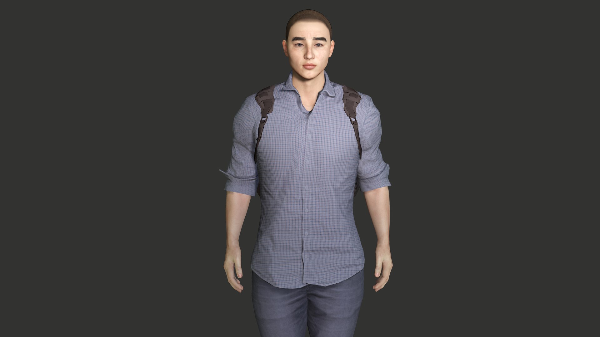 AAA 3D REALISTIC ASIAN MALE CHARACTER - YOUNG COLLEGE STUDENT Model ...