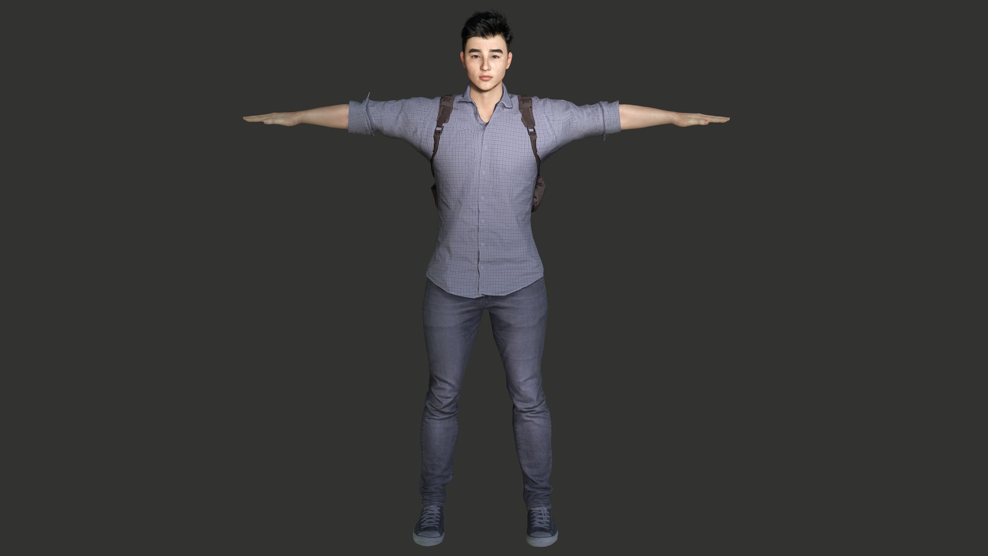 AAA 3D REALISTIC ASIAN MALE CHARACTER - YOUNG COLLEGE STUDENT Model ...