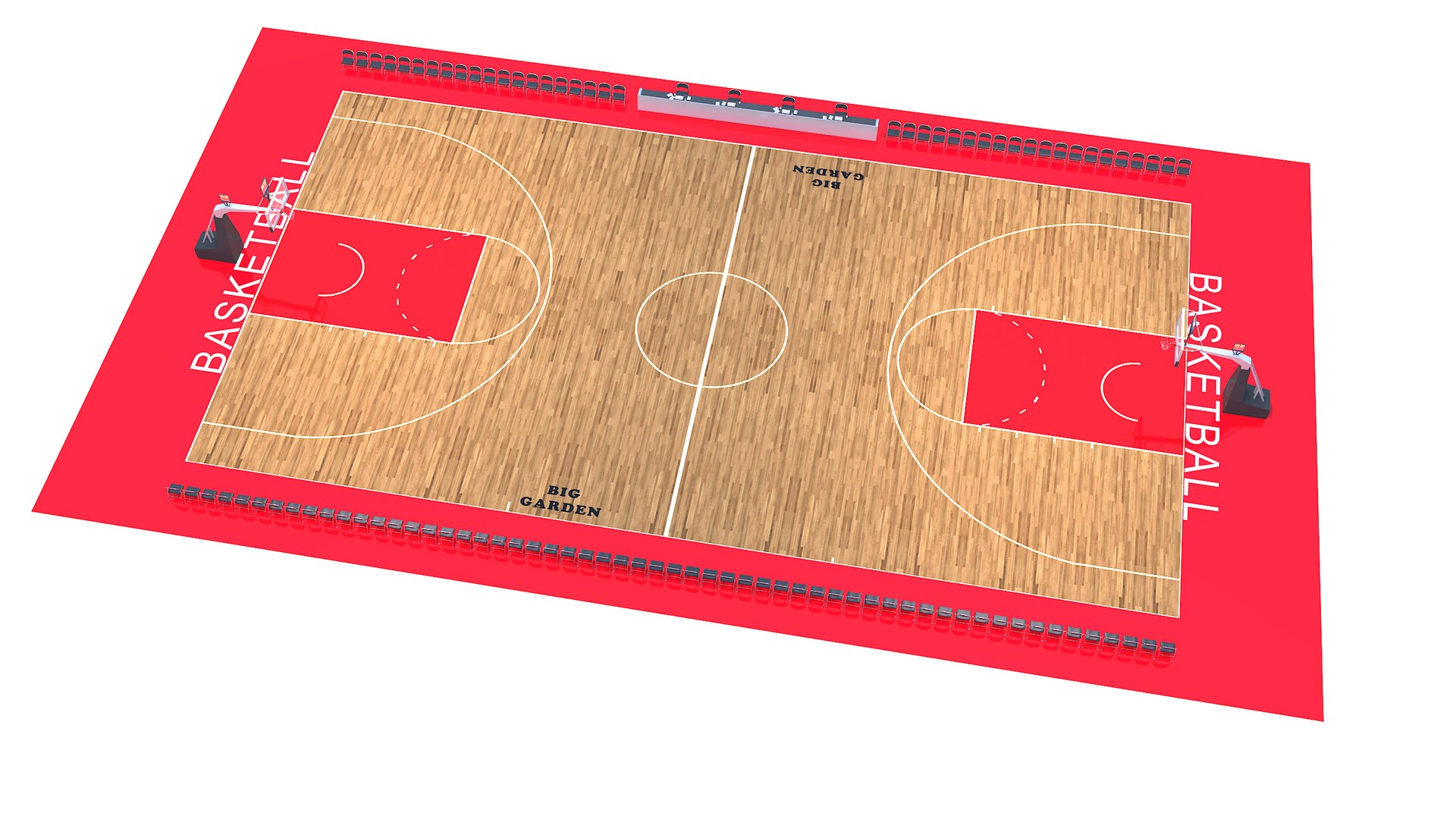 Basketball Field - Red 3D Model - TurboSquid 1907814
