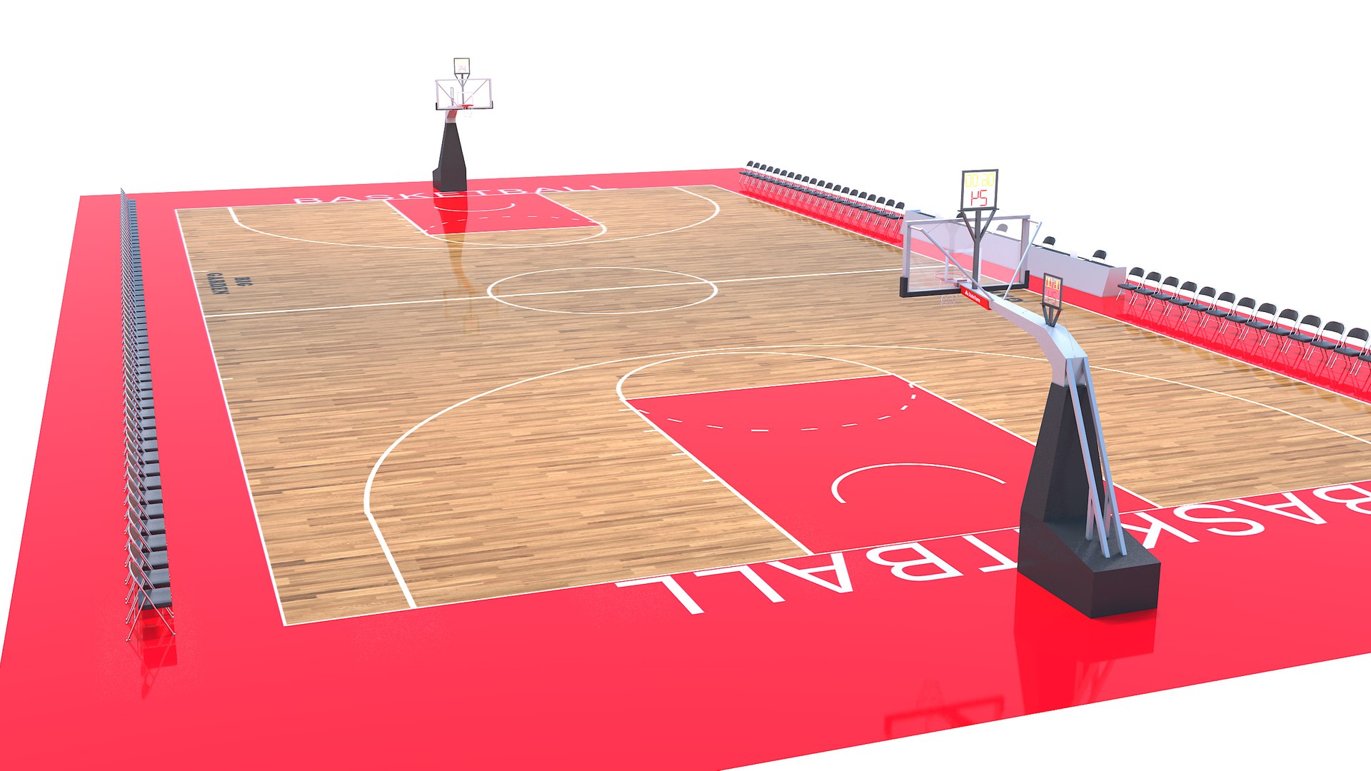 Basketball Field - Red 3D Model - TurboSquid 1907814
