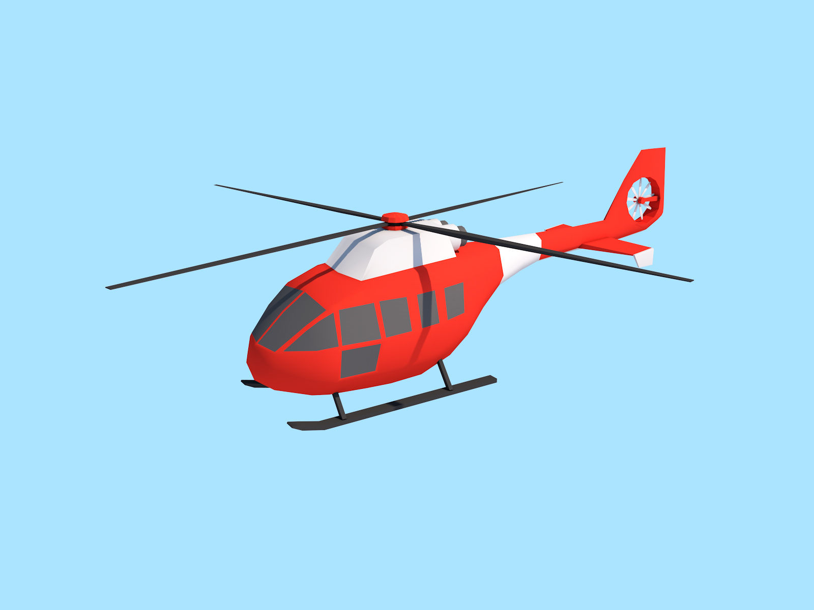 modelo 3d Helicóptero Low Poly de dibujos animados gratis - TurboSquid 1317556