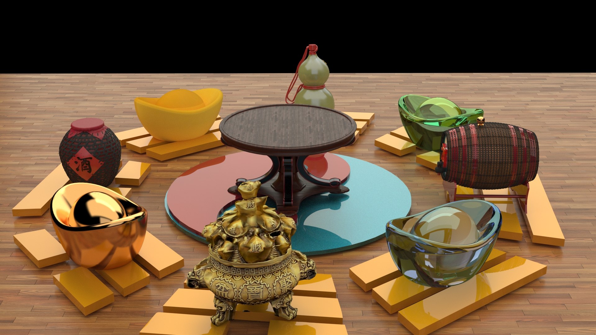 Chinese Gold 3D - TurboSquid 2242355