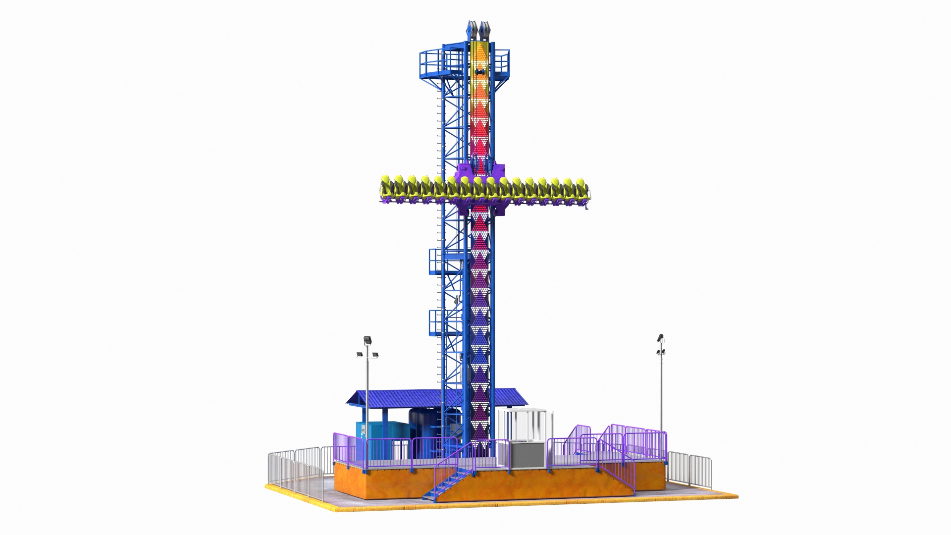 3D Drop Tower Ride Amusement Park Equipment Rigged - TurboSquid 1874855
