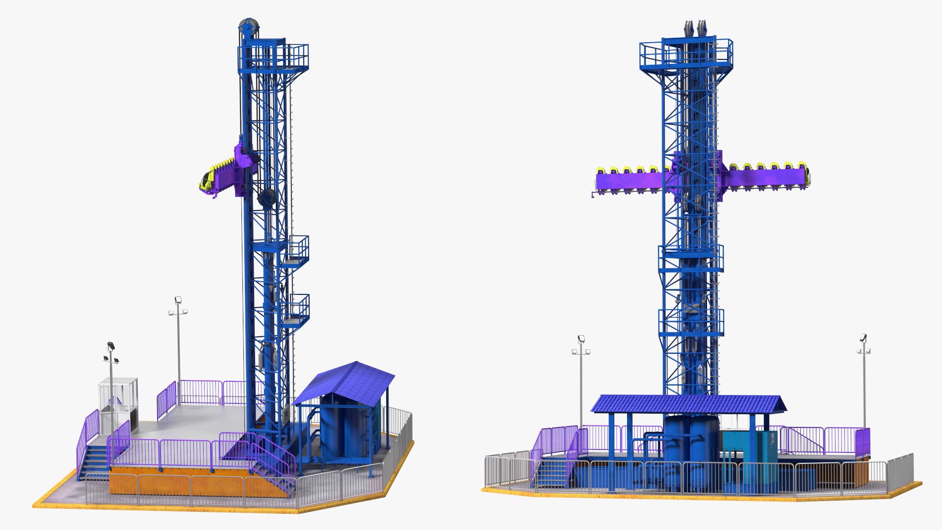 3D Drop Tower Ride Amusement Park Equipment Rigged - TurboSquid 1874855