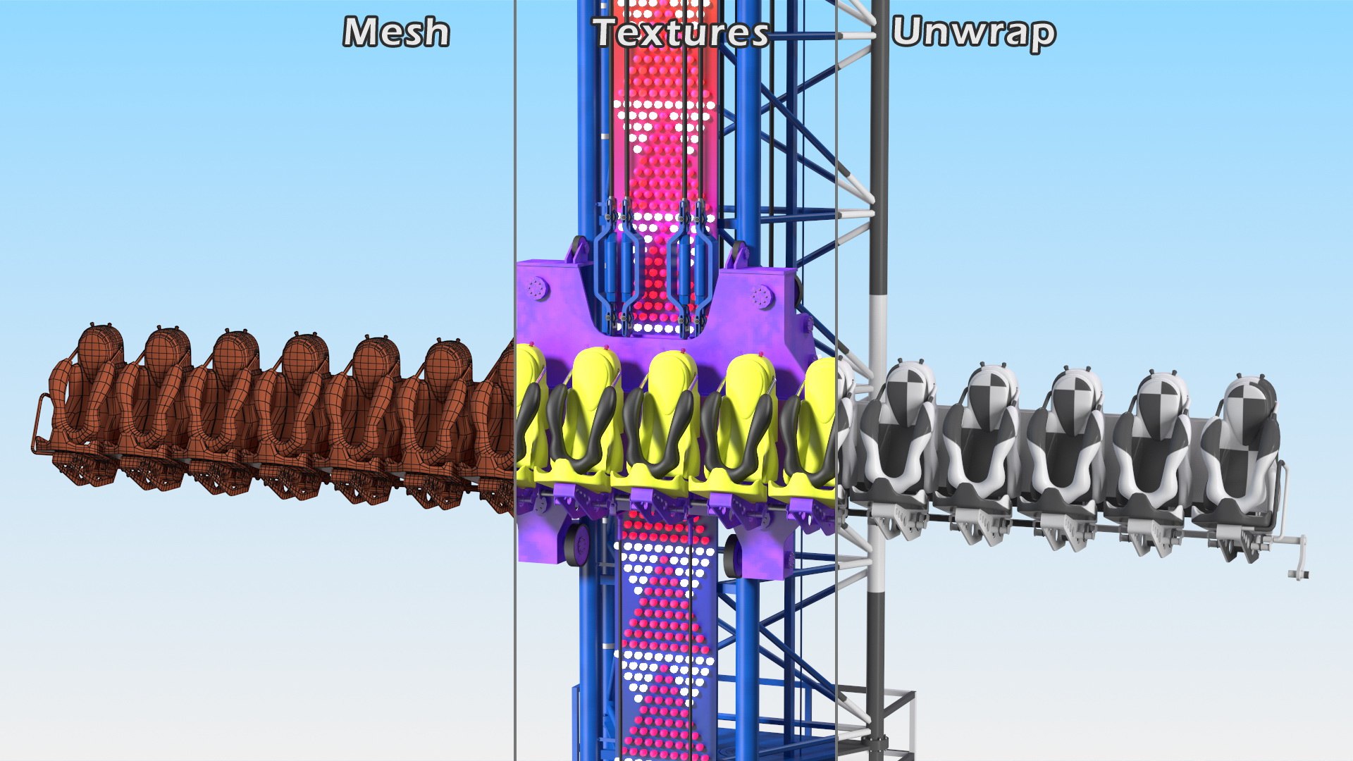 3D Drop Tower Ride Amusement Park Equipment Rigged - TurboSquid 1874855