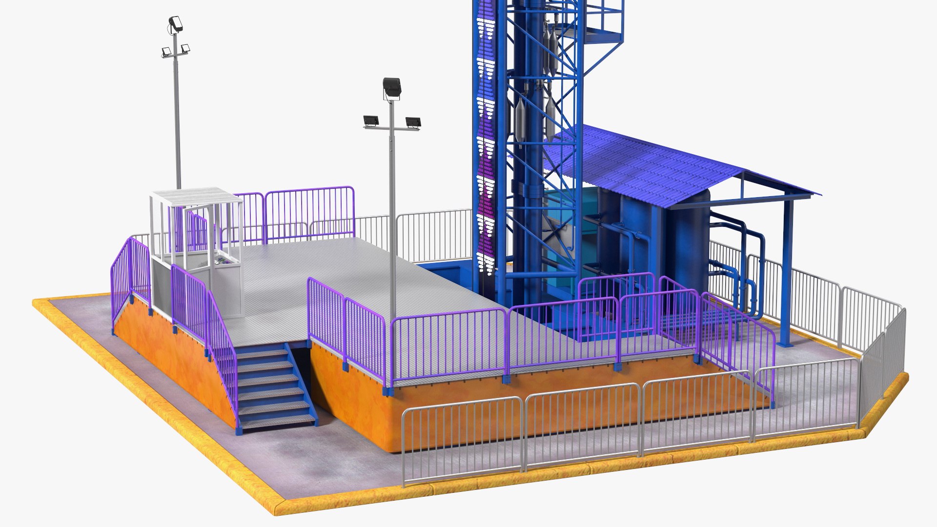 3D Drop Tower Ride Amusement Park Equipment Rigged - TurboSquid 1874855