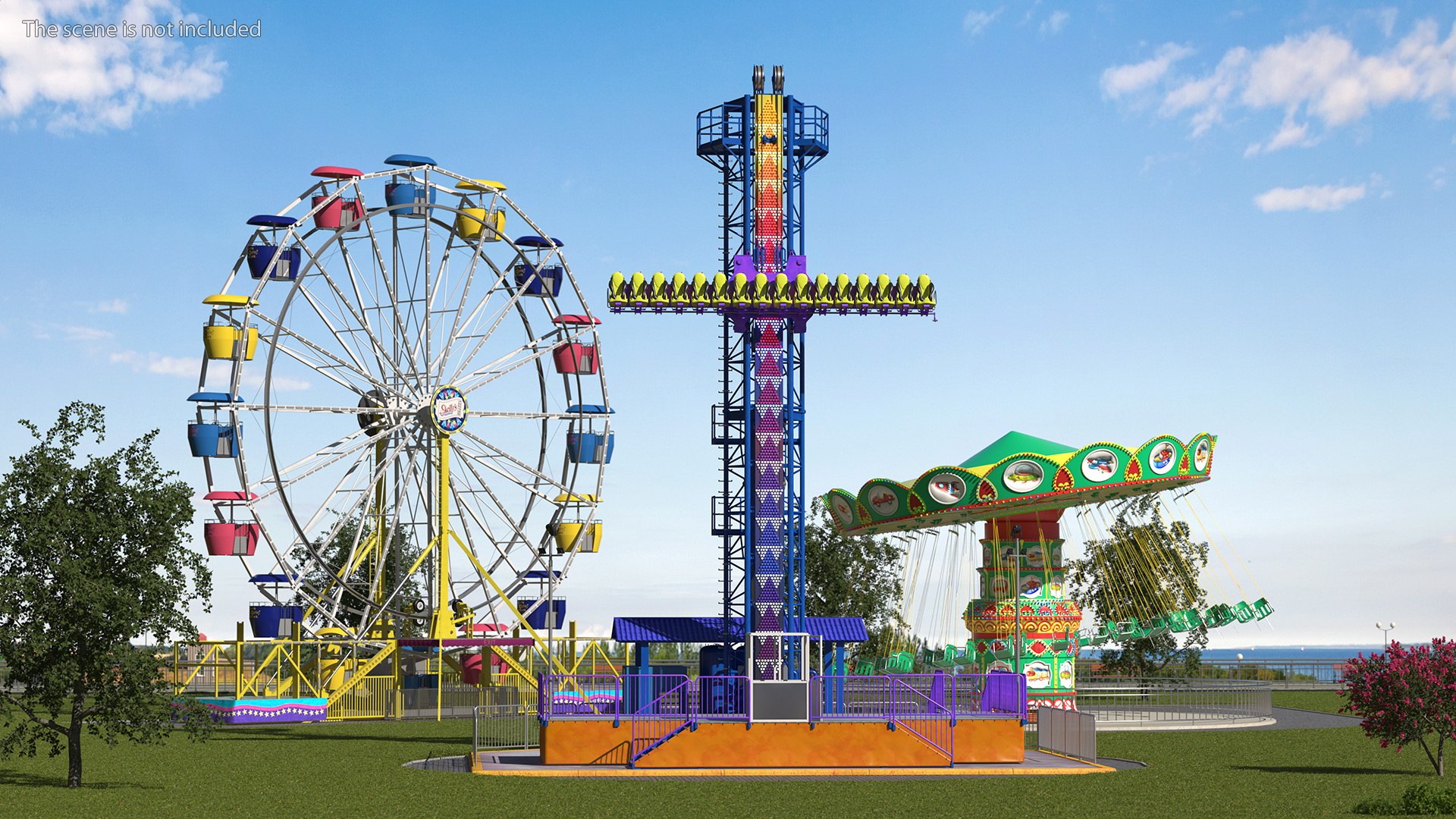 3D Drop Tower Ride Amusement Park Equipment Rigged - TurboSquid 1874855