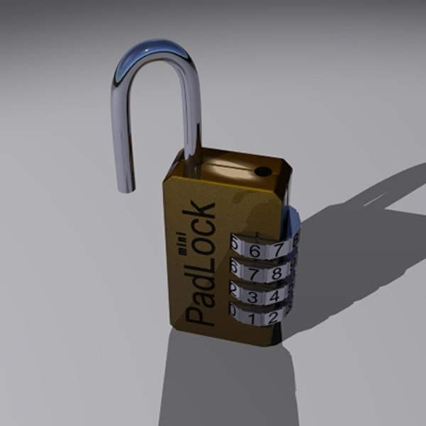 3d model mini padlock