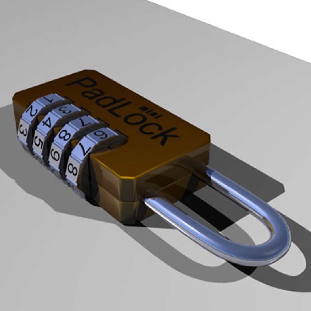 3d model mini padlock
