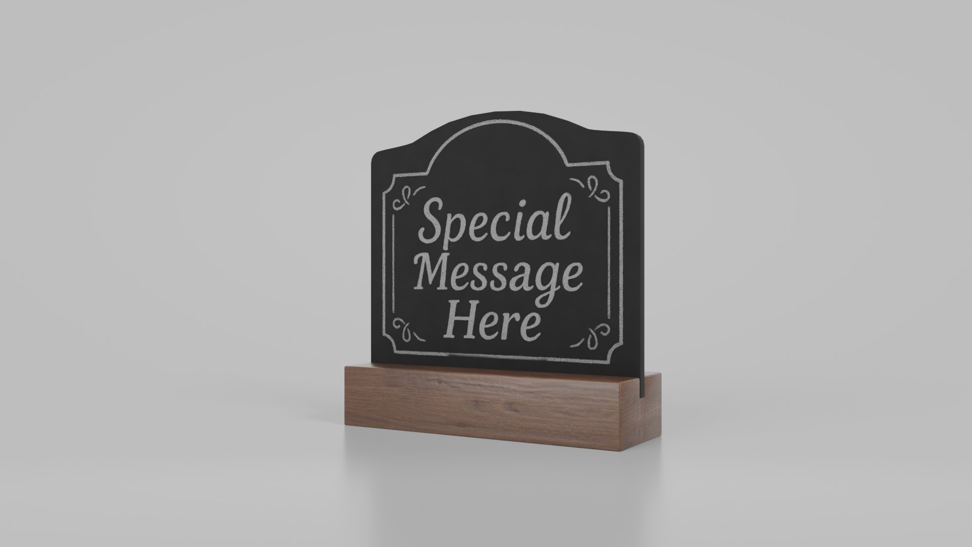 Customizable Countertop Crowned-Top Chalkboard With Standard Stand 3D ...