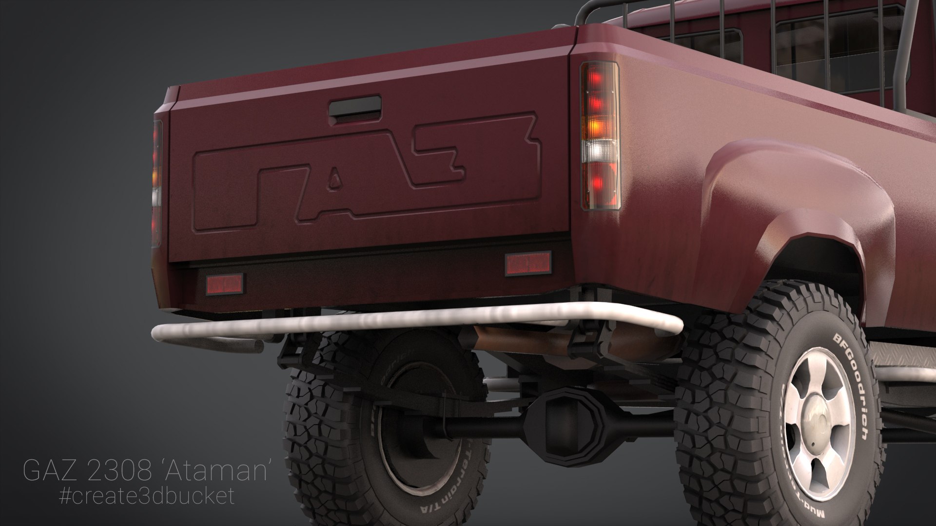 3d model ataman pickup trucks gaz