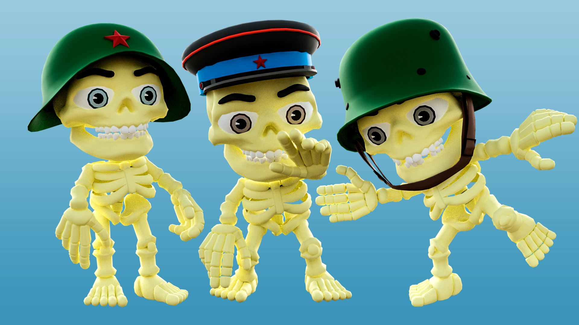 3D Funny Skeletons Model - TurboSquid 2295016