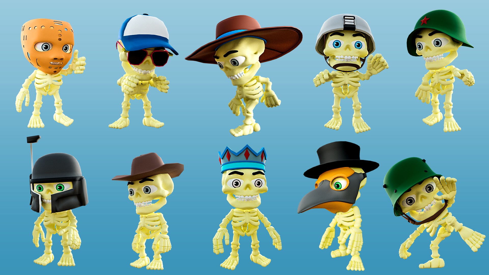3D Funny Skeletons Model - TurboSquid 2295016
