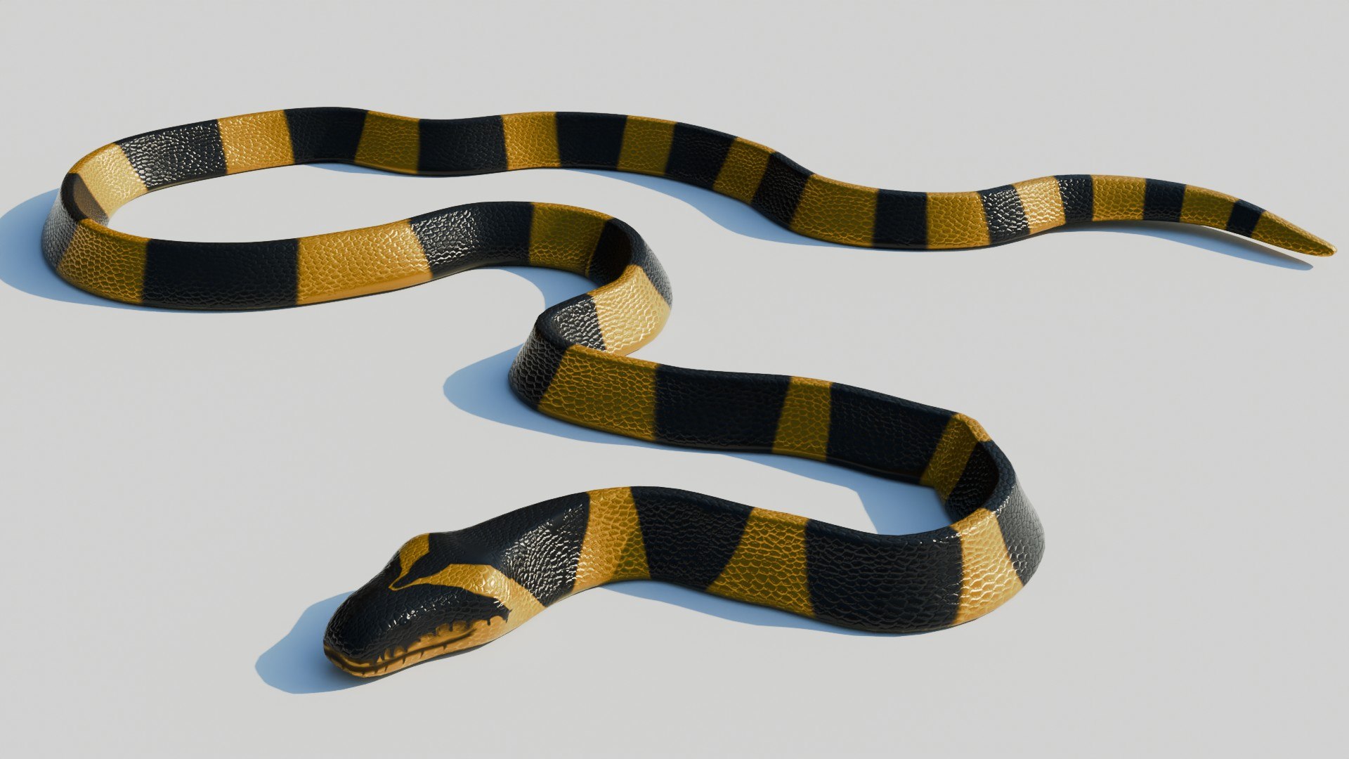 3D Model Rigged Banded Krait - Low Poly - Game Ready - PBR - TurboSquid ...