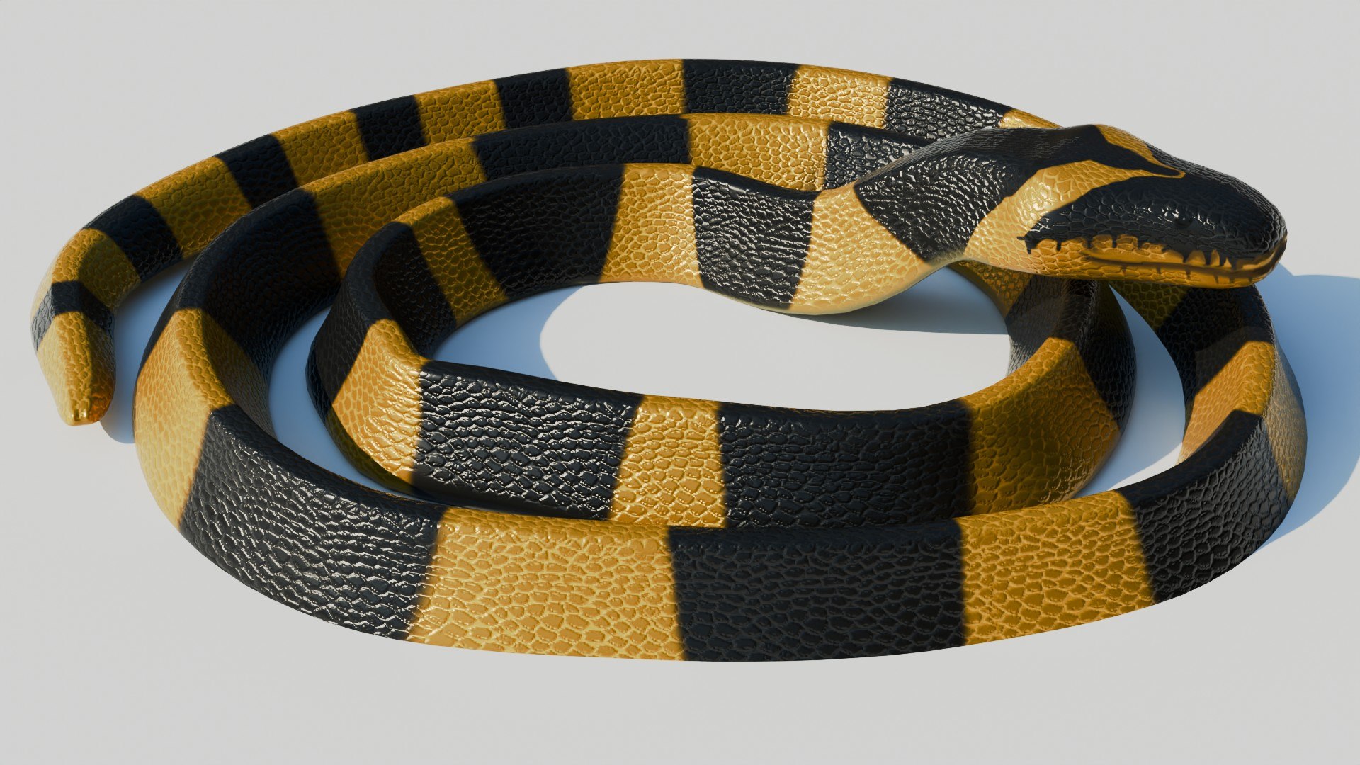 3D Model Rigged Banded Krait - Low Poly - Game Ready - PBR - TurboSquid ...