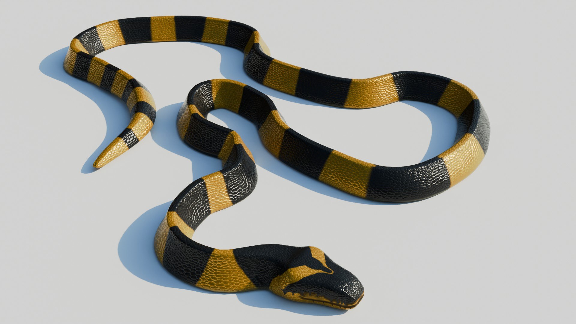 3D Model Rigged Banded Krait - Low Poly - Game Ready - PBR - TurboSquid ...