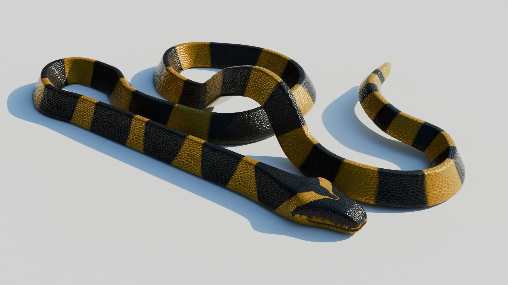 3D Model Rigged Banded Krait - Low Poly - Game Ready - PBR - TurboSquid ...
