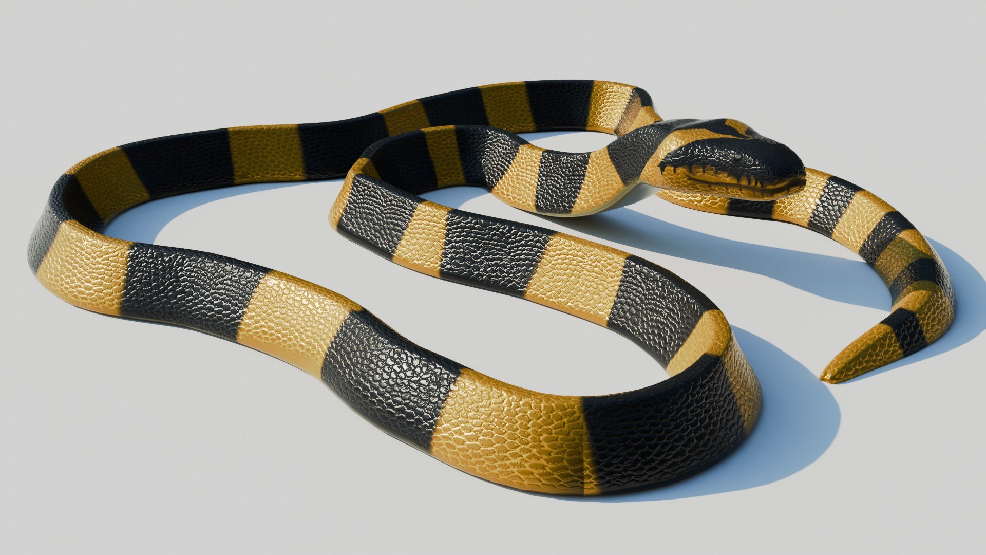 3D Model Rigged Banded Krait - Low Poly - Game Ready - PBR - TurboSquid ...