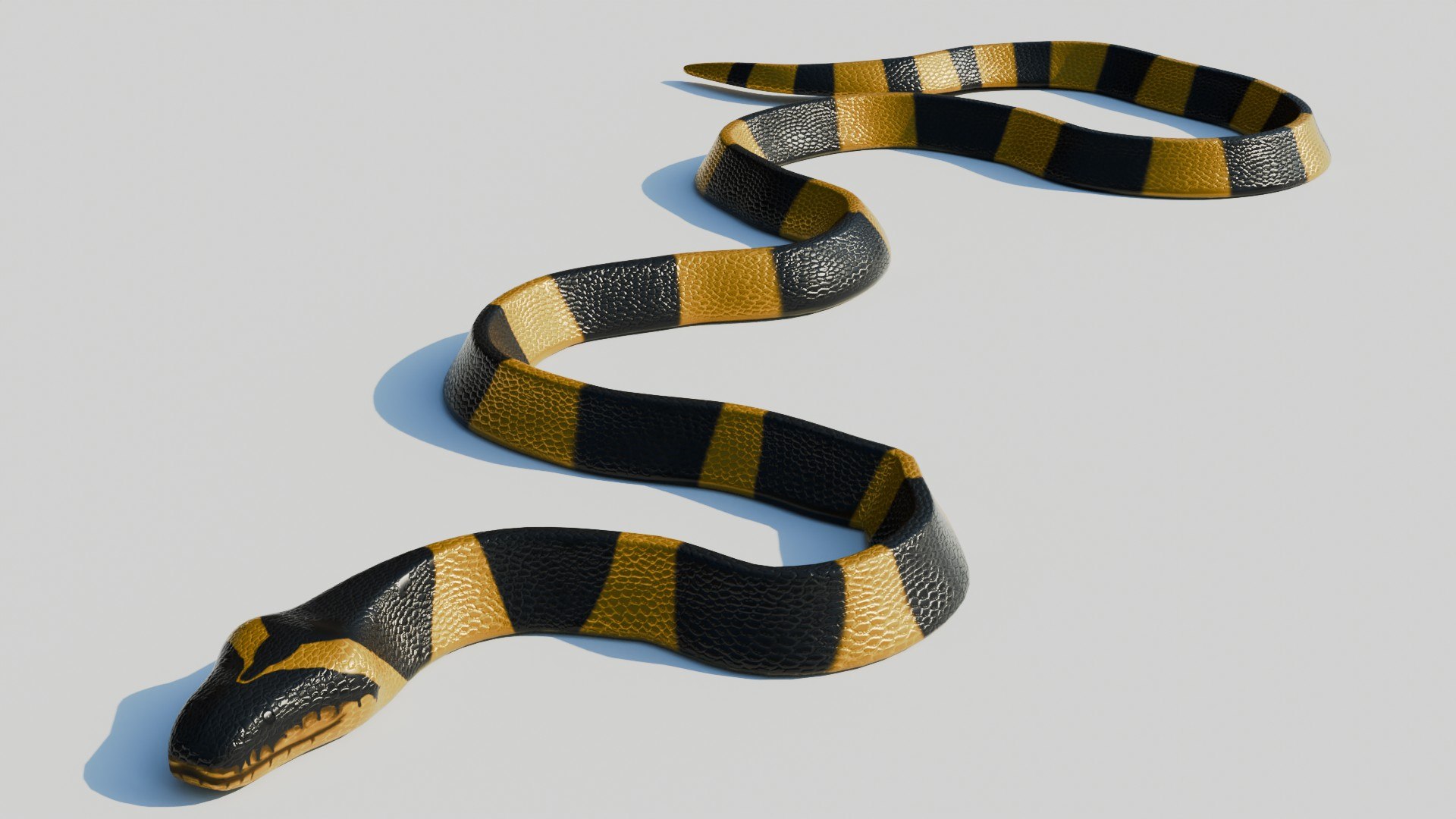 3D Model Rigged Banded Krait - Low Poly - Game Ready - PBR - TurboSquid ...