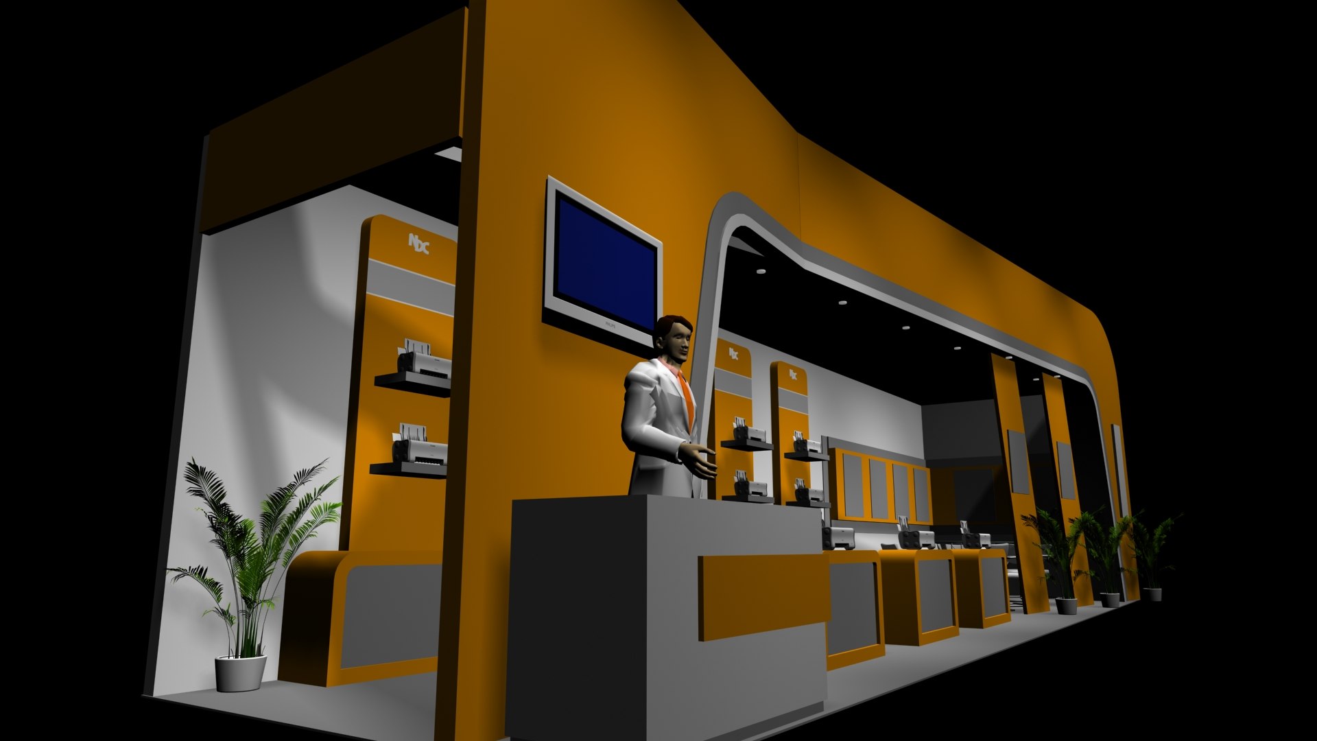 12x3 Exhibition Booth Stand 3D Model - TurboSquid 1852273