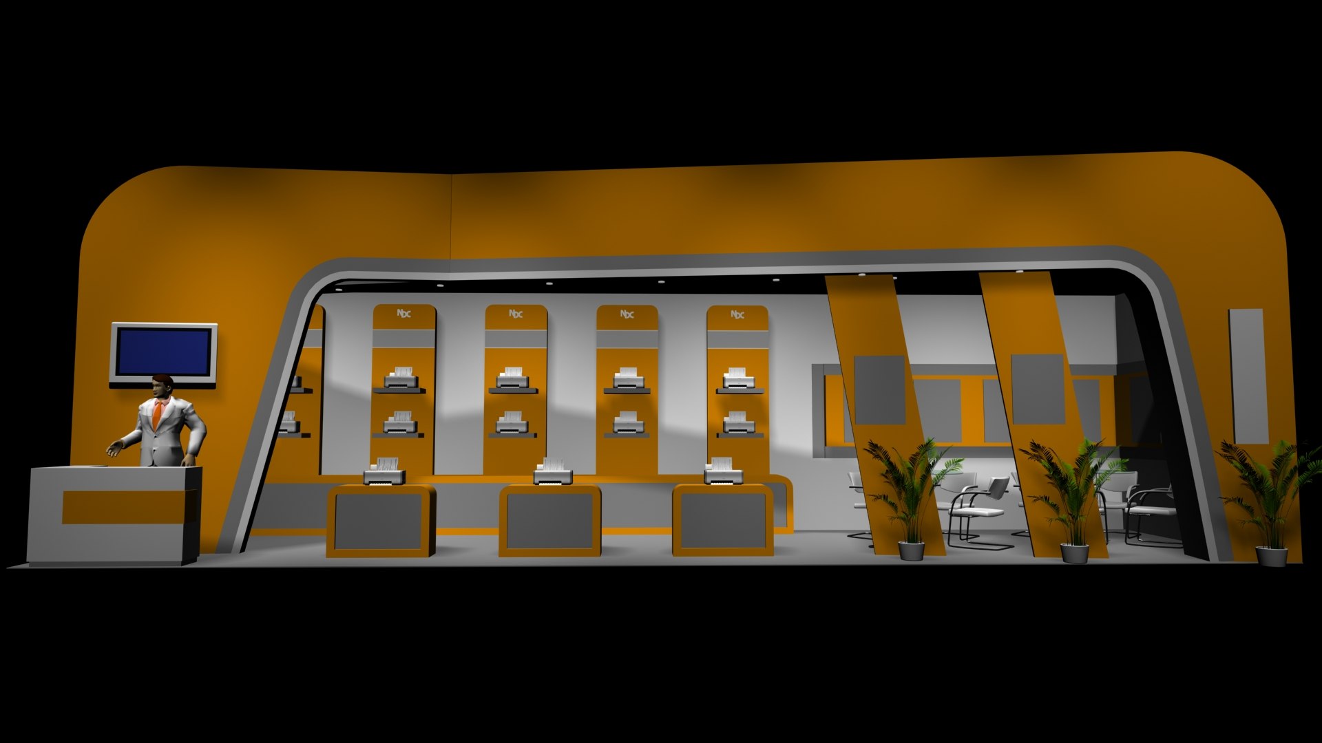 12x3 Exhibition Booth Stand 3D Model - TurboSquid 1852273