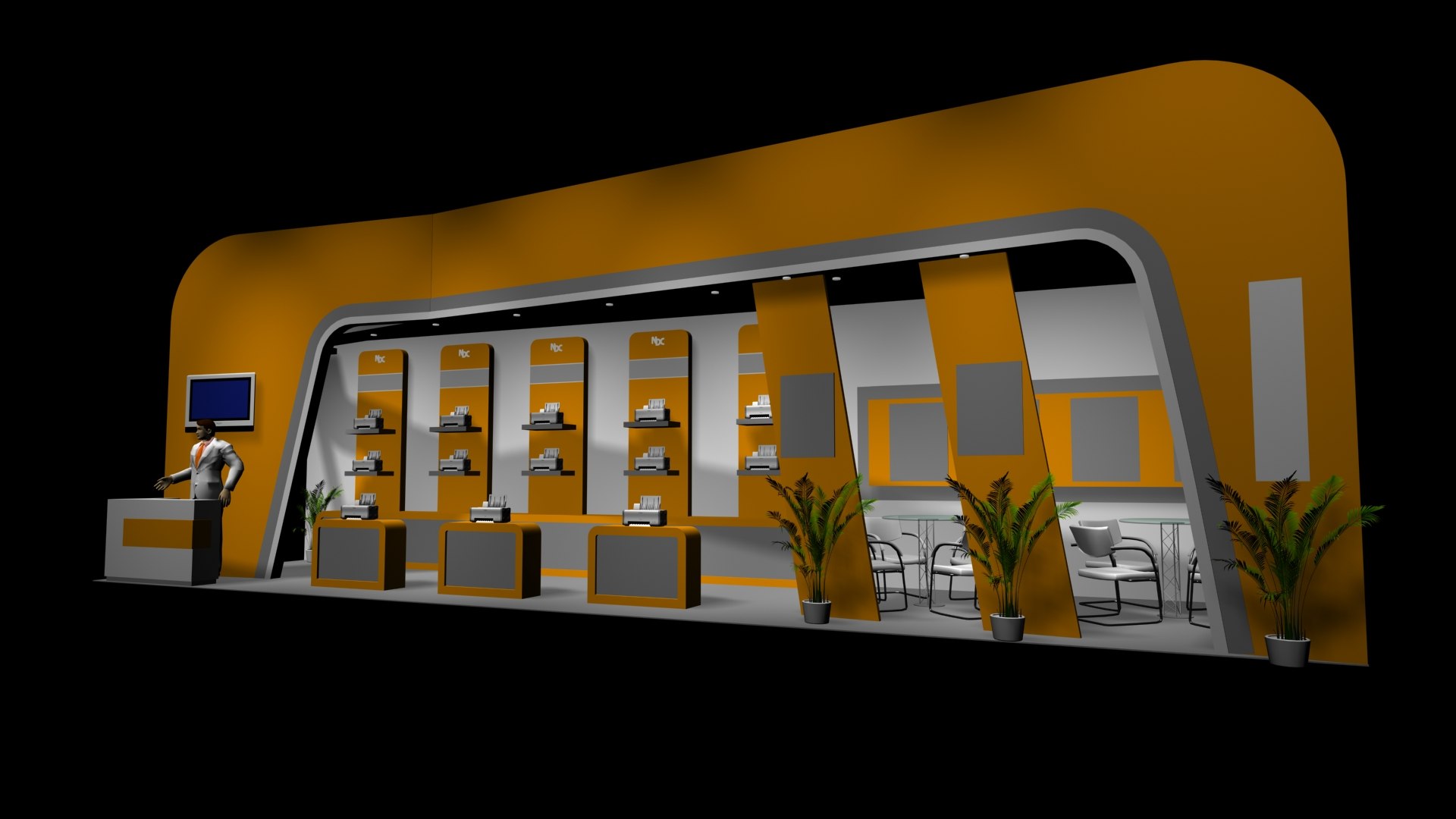 12x3 Exhibition Booth Stand 3D Model - TurboSquid 1852273