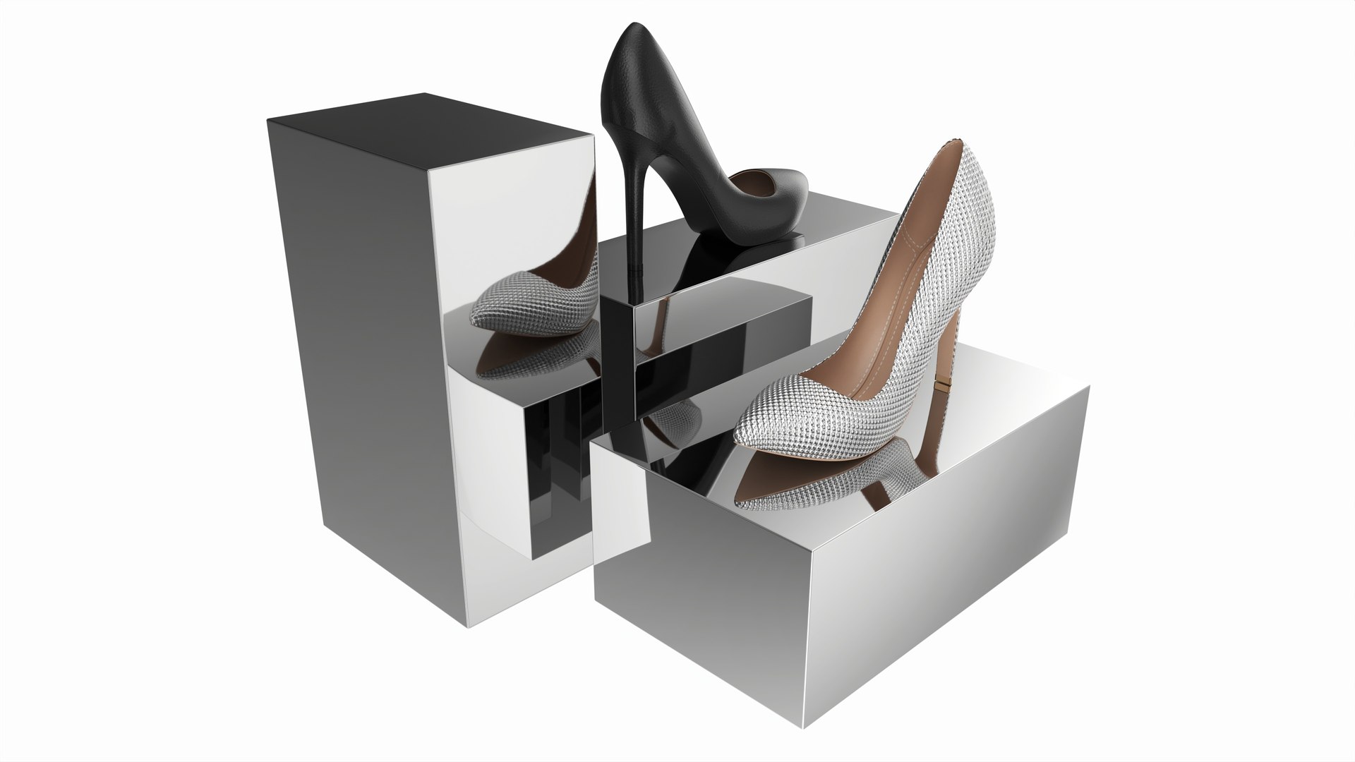 Store Mirror Shoe Stand Display 3D Model - TurboSquid 2188230