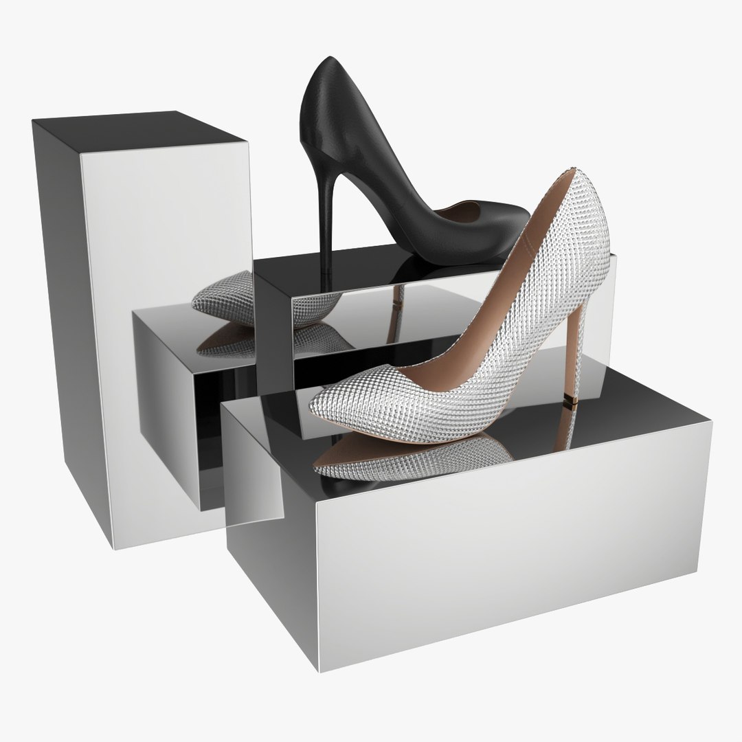 Store Mirror Shoe Stand Display 3D Model - TurboSquid 2188230